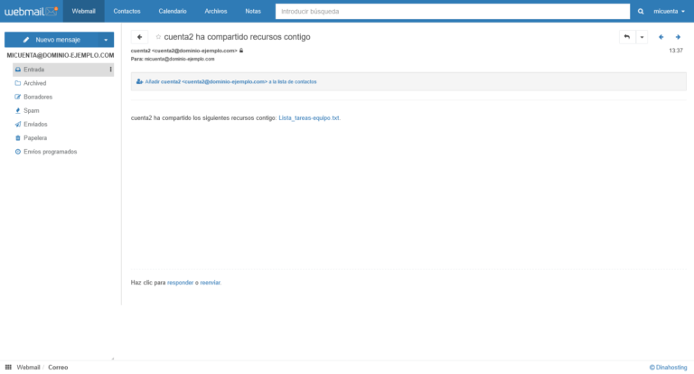 ¿Cómo gestiono mis archivos desde Webmail?