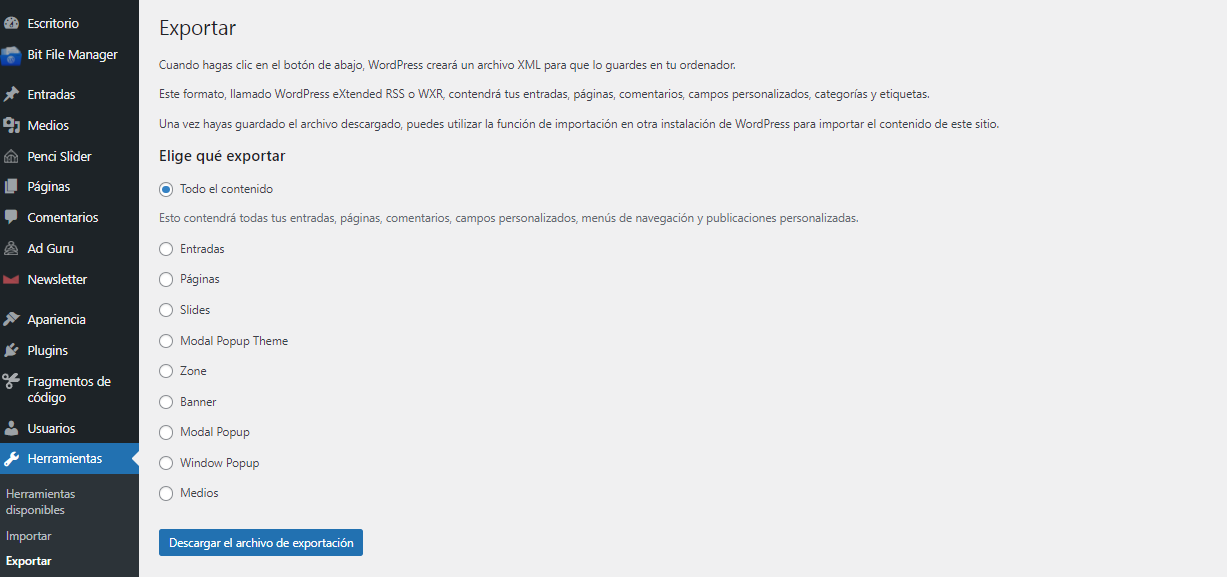 Cómo importar contenido con el plugin WordPress Importer
