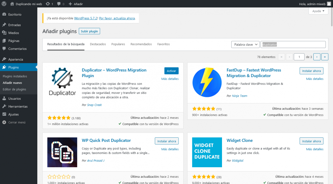 Cómo instalar Duplicator, el plugin para migrar WordPress
