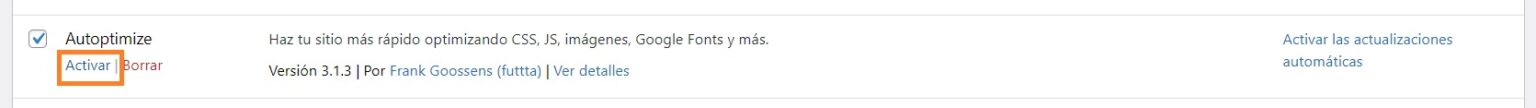 Configurar el plugin Autoptimize en WordPress - Dinahosting