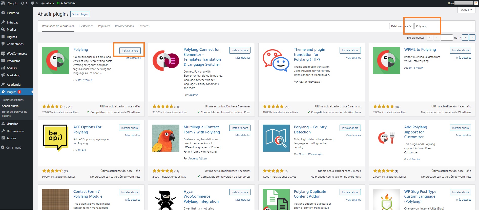 Cómo configurar el plugin Polylang en WordPress - Dinahosting