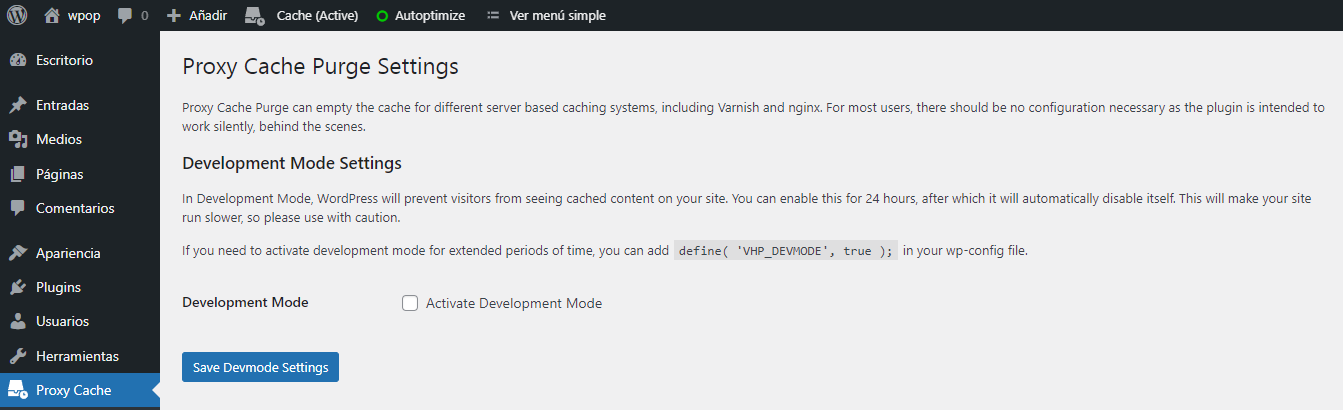 Plugin Proxy Cache Purge de WordPress: tutorial de instalación