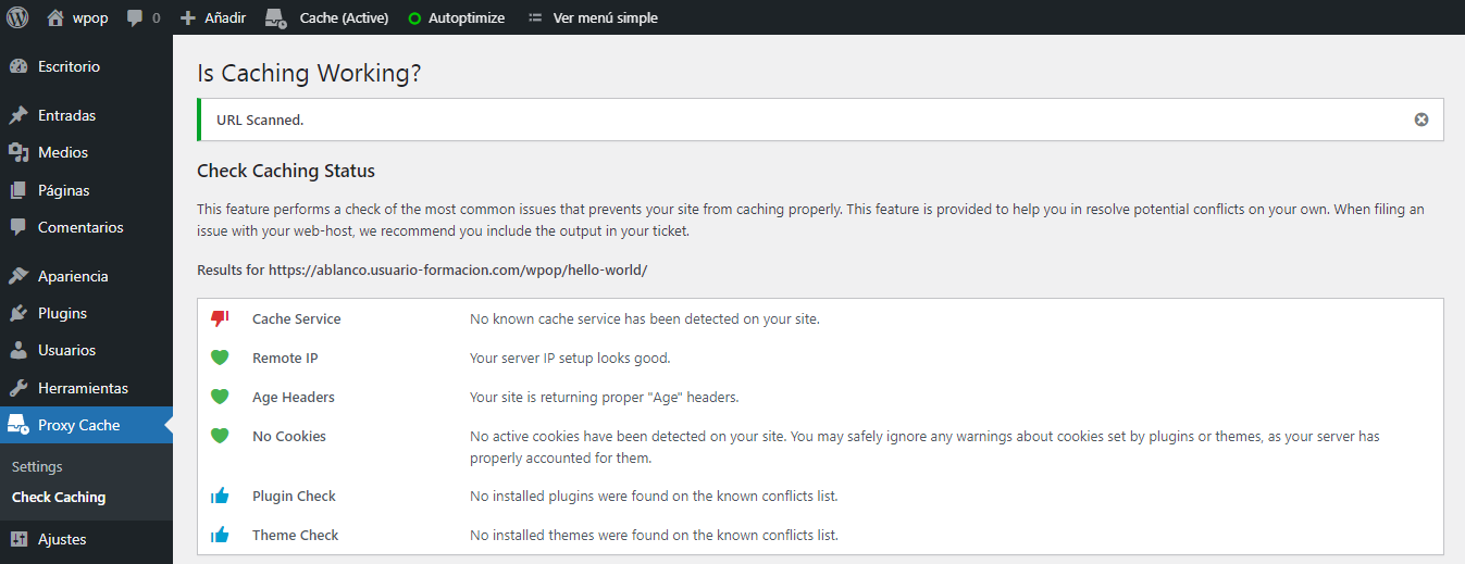 Plugin Proxy Cache Purge de WordPress: tutorial de instalación